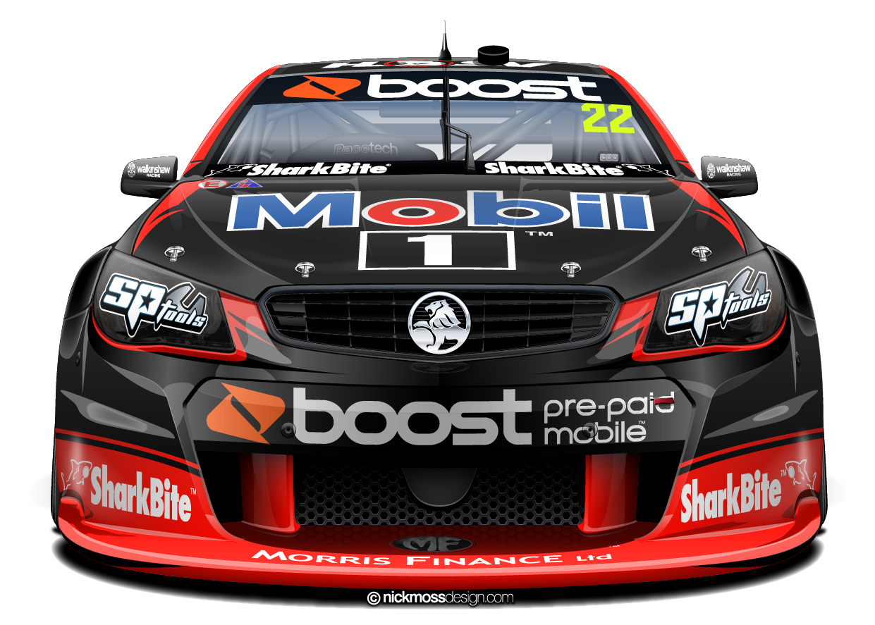 Boost mobile branding on HSV V8 Supercars at the Formula 1 Grand Prix ...