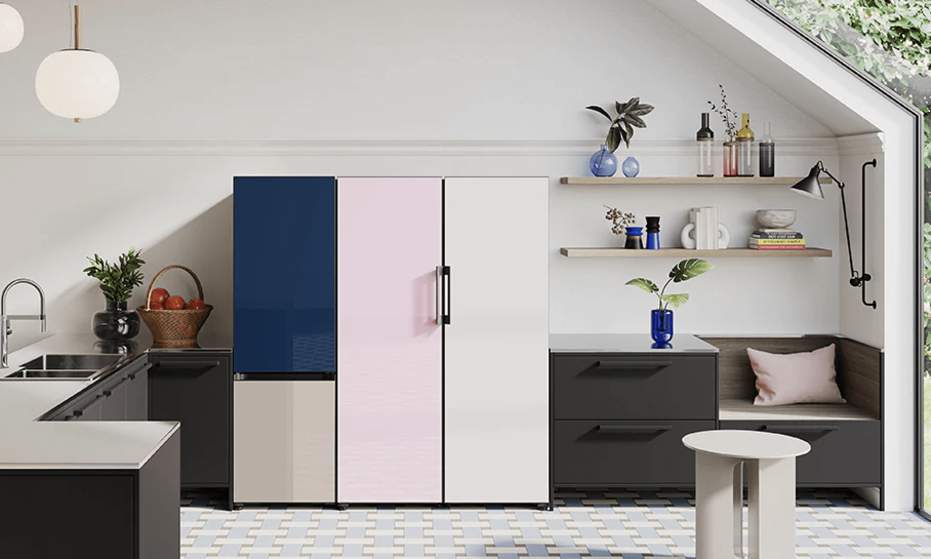A colour matching kitchen is what Samsung is catering for with Bespoke ...