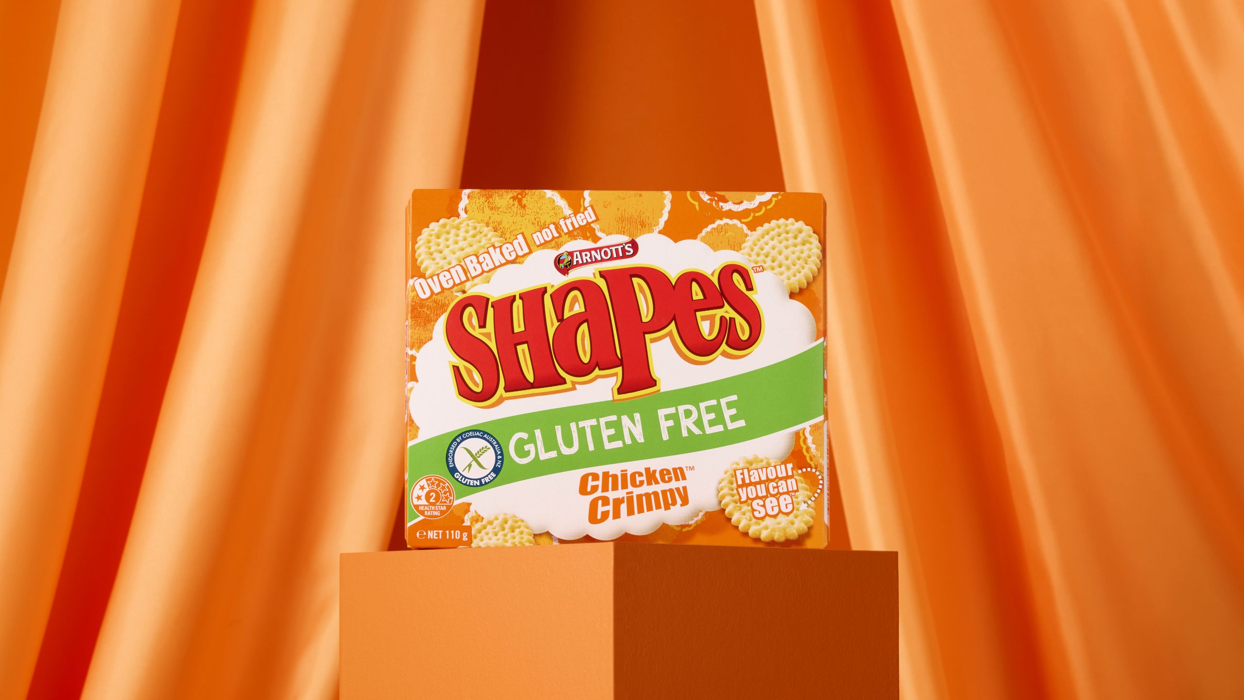 Arnott's confirms Gluten Free Shapes: Chicken Crimpy are coming in July
